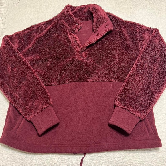 Target | Jackets & Coats | Target Maroon Sherpa Jacket | Poshmark
